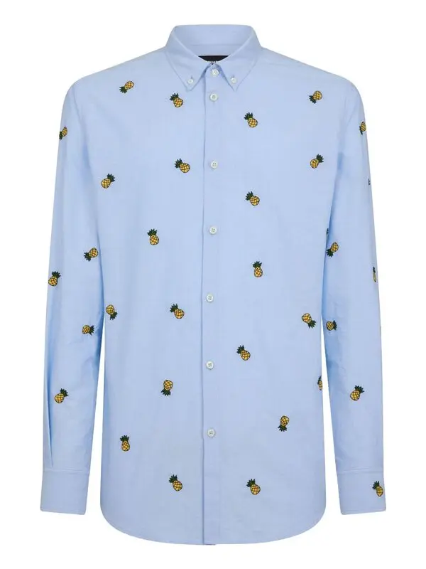 Dsquared2 Pineapple-print Cotton Shirt - Blue