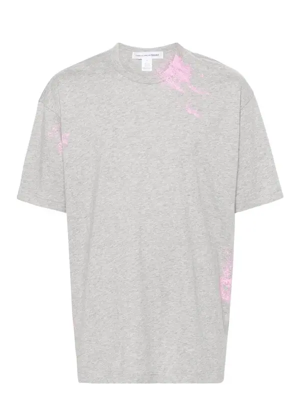 Comme Des Garçons Paint Splatter-detail T-shirt - Grey