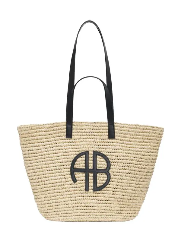 ANINE BING Palermo Raffia Tote Bag - Neutrals