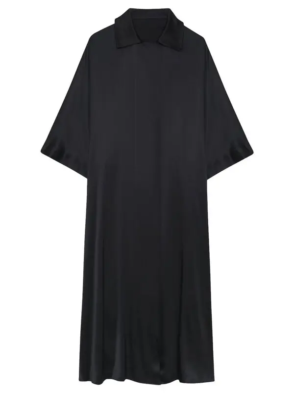 ANINE BING Julia Satin Shirtdress - Black