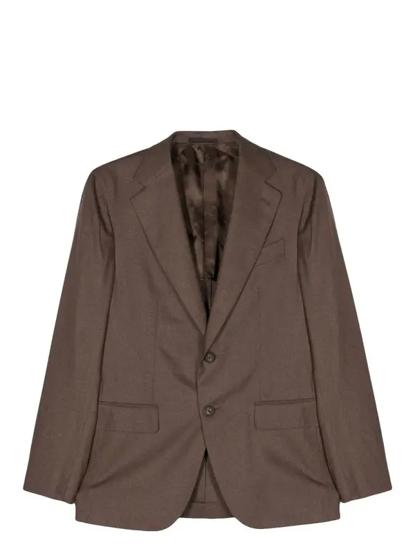 Caruso Americana Single-breasted Blazer - Brown