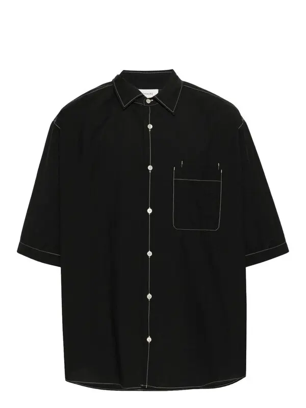 LEMAIRE Contrast-stitching Shirt - Black