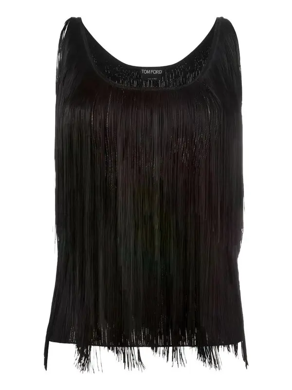 TOM FORD Fringed Top - Black