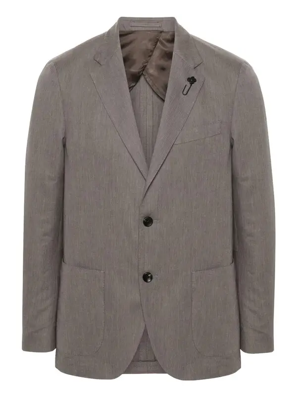 LARDINI Slub-texture Blazer - Grey