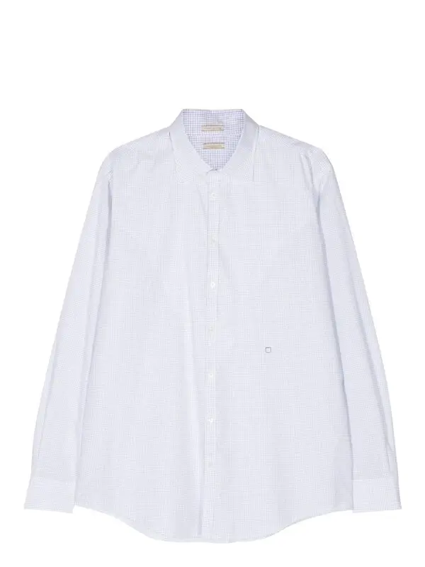 Massimo Alba Genova Checked Cotton Shirt - White