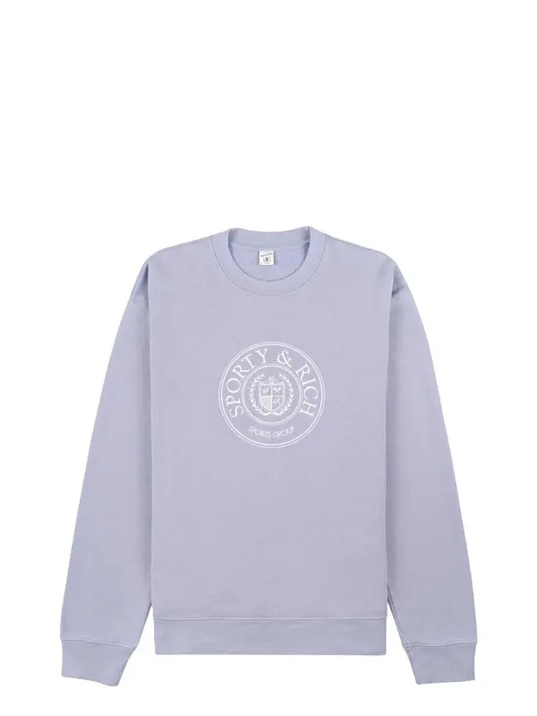 SPORTY & RICH Connecticut Crest Crew-neck Sweatshirt - Purple