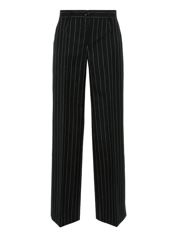 Dolce & Gabbana Pinstriped Straight-leg Trousers - Black