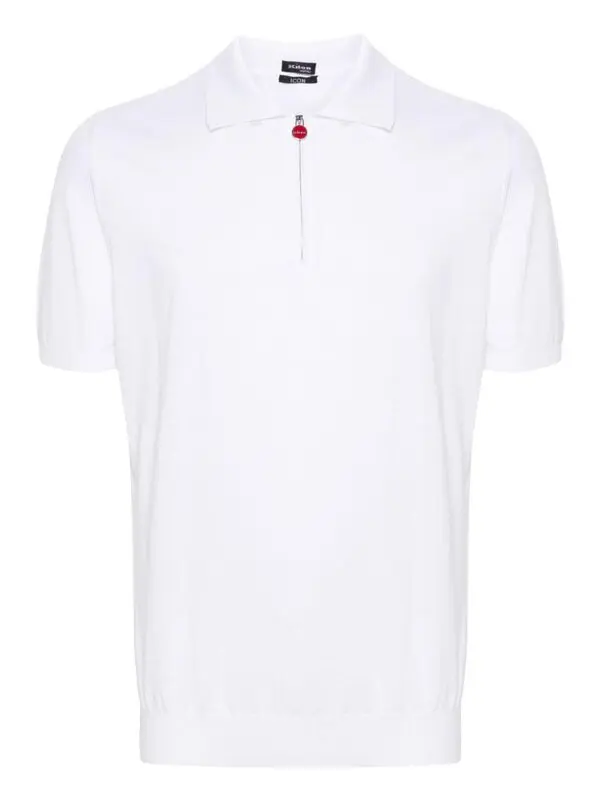 Kiton Fine-ribbed Cotton Polo Shirt - White