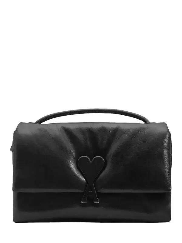Ami Voulez-vous Leather Shoulder Bag - Black
