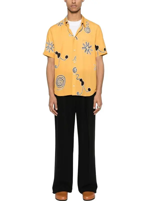 Jacquemus Mello Spiral-print Shirt - Yellow