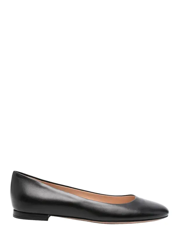 GIANVITO ROSSI Leather Ballerina Shoes - Black