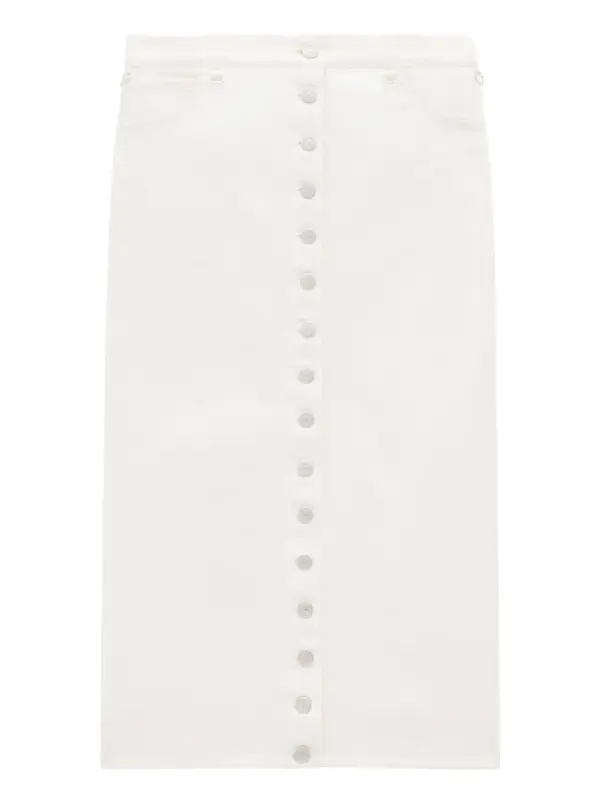 COURREGES Low-rise Denim Midi Skirt - White