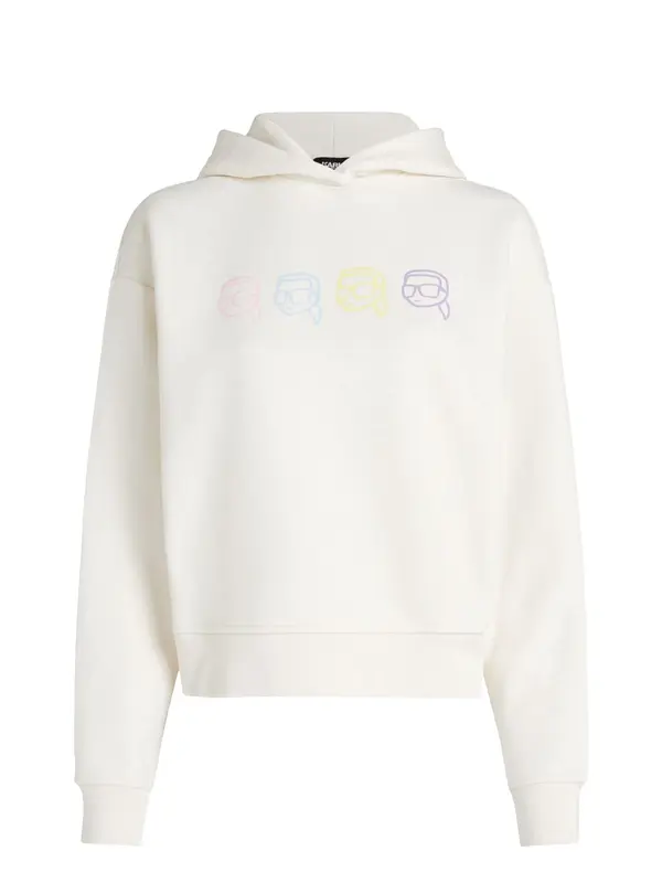 Karl Lagerfeld Ikon Outline Hoodie - White