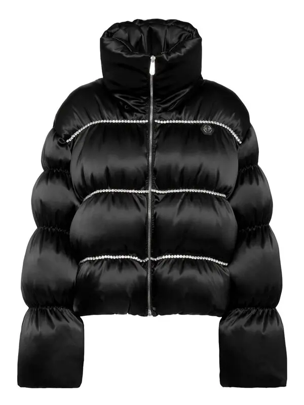 Philipp Plein Crystal-embellished Down Jacket - Black