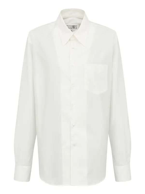MAISON MARGIELA Slash-detail Cotton Shirt - White