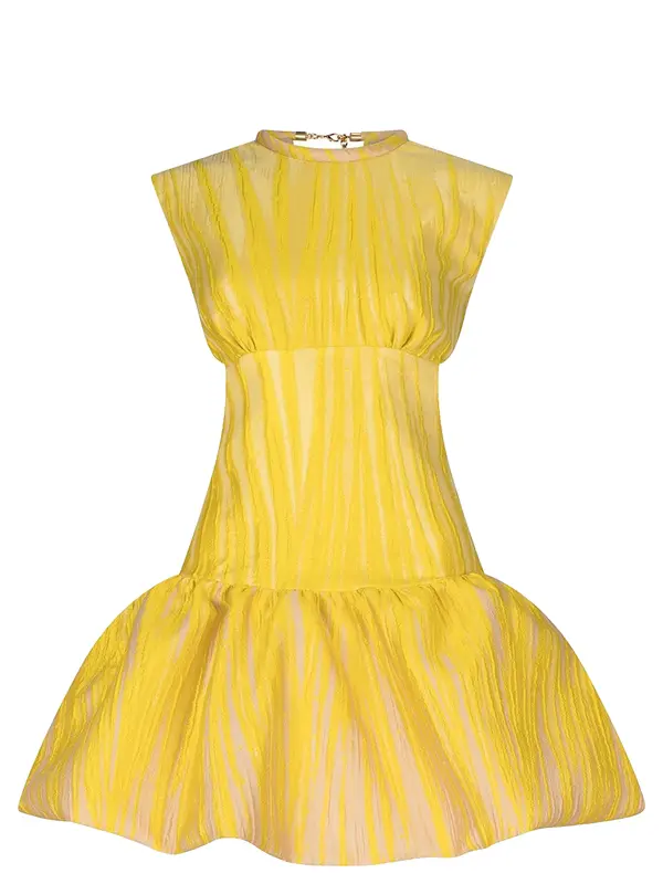 Silvia Tcherassi Nadra Taffeta Mini Dress - Yellow