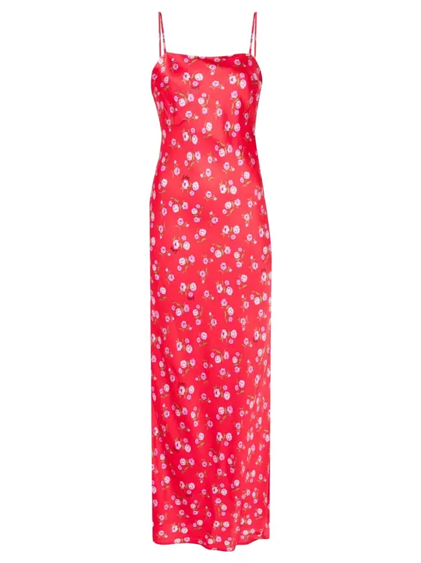 ROTATE BY BIRGER CHRISTENSEN Floral-print Long Dress - Red