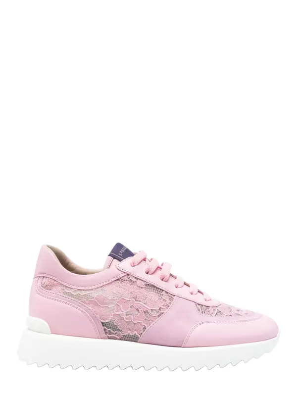 LE SILLA Floral-lace Leather Sneakers - Pink