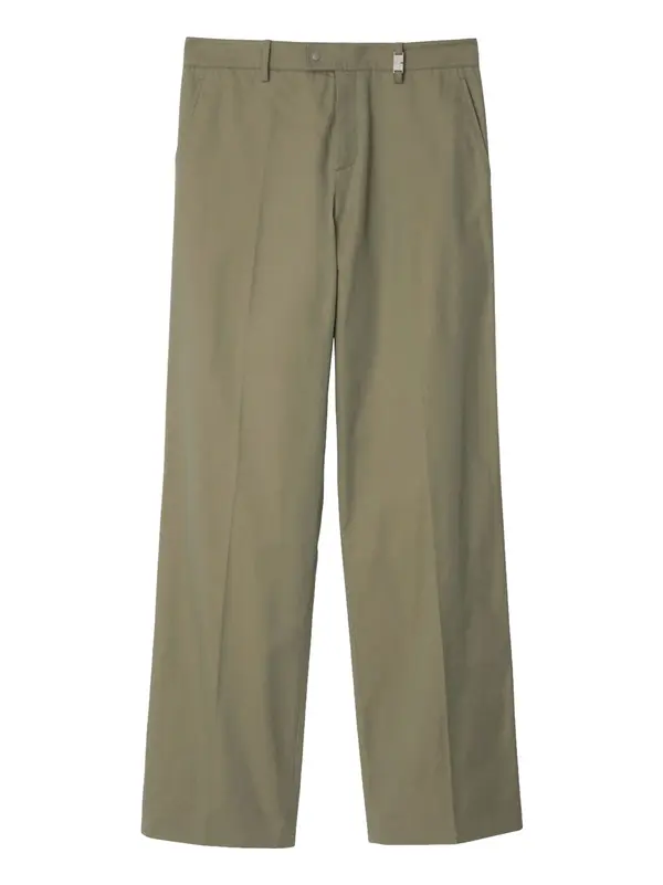 Burberry Straight-leg Cotton Trousers - Neutrals