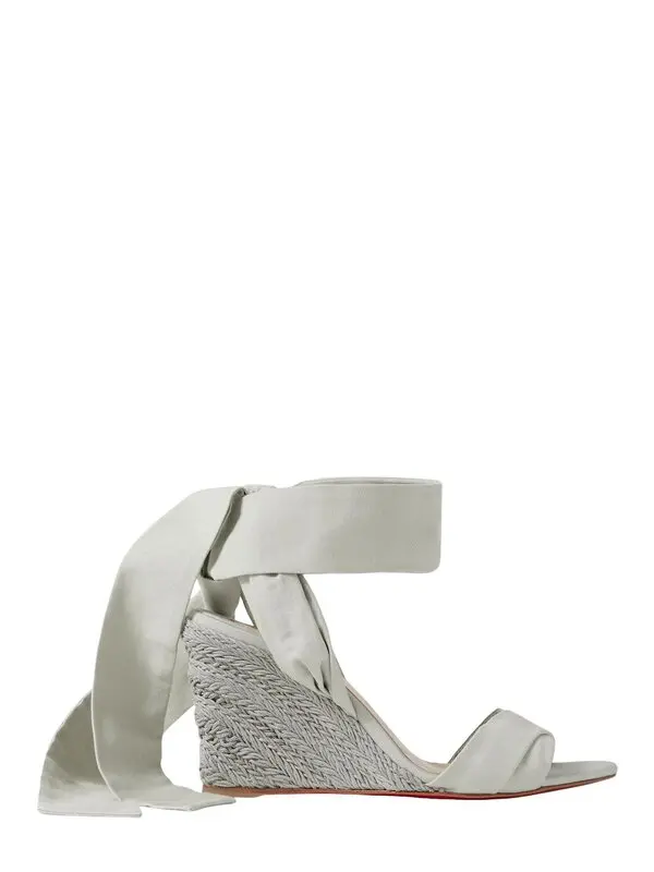 CHRISTIAN LOUBOUTIN Melides Du Désert 85 Espadrille Wedge Sandals - Gray