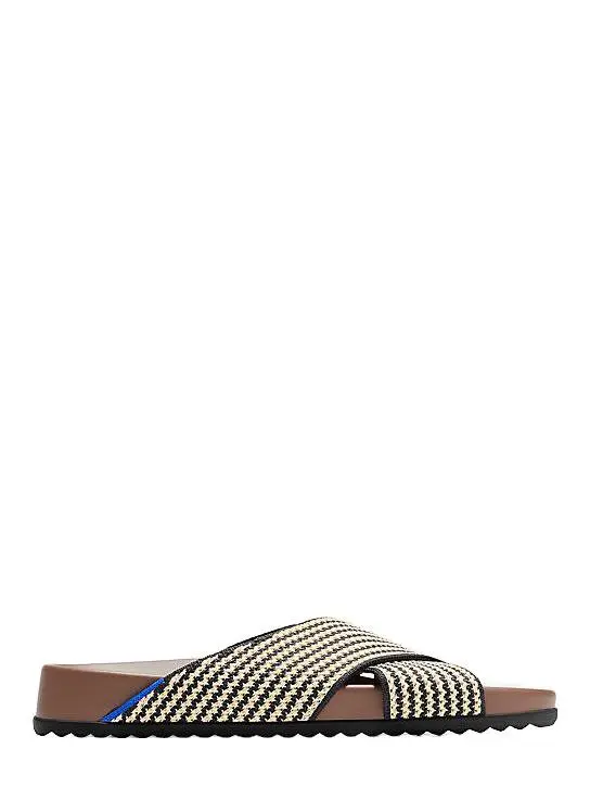 Rothy's The Weekend Slide Sandals - Brown Pattern