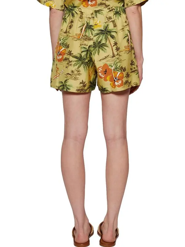 Miu Miu Hawaii Print Short - Pistachio