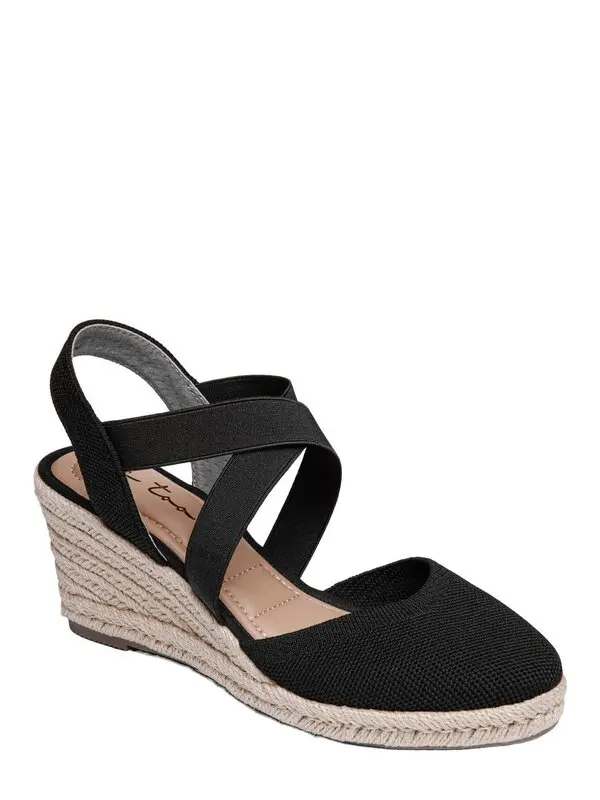 Me Too Skylen Espadrille Wedge Sandal - Black