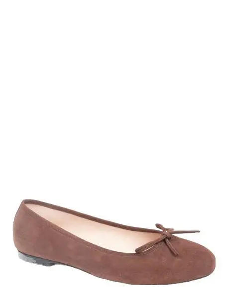 PATRICIA GREEN Skim Ballerina Flat - Chocolate Suede