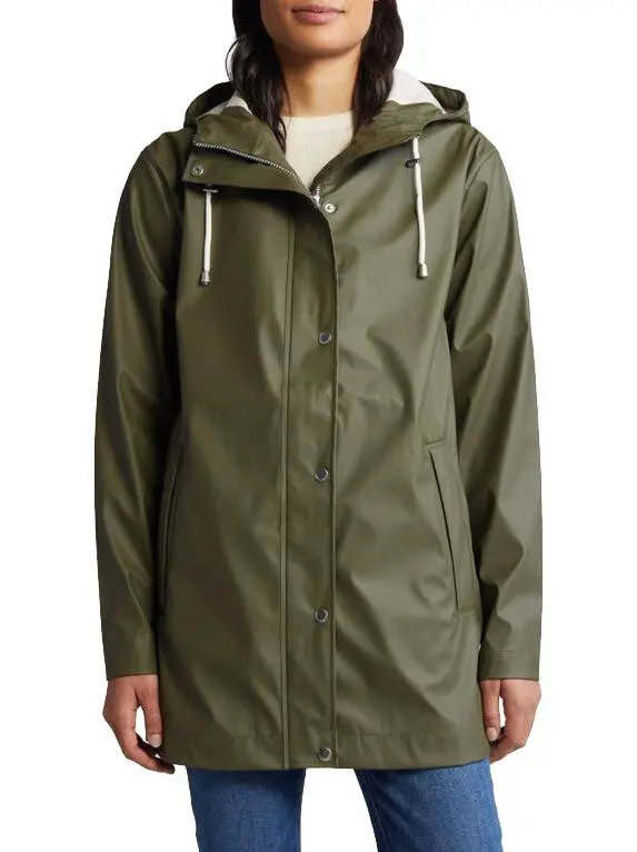 ILSE JACOBSEN Hooded Waterproof Rain Jacket - Army