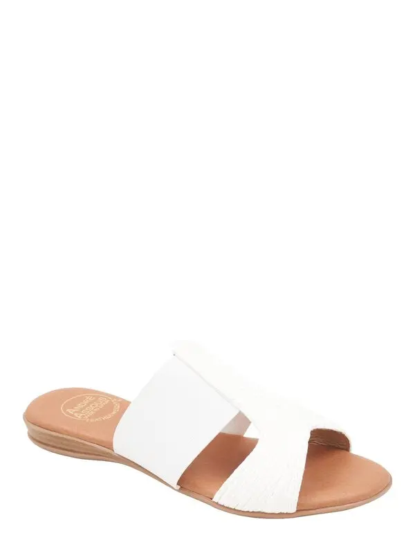 Andre Assous Noor Raffia Slide Sandal - White