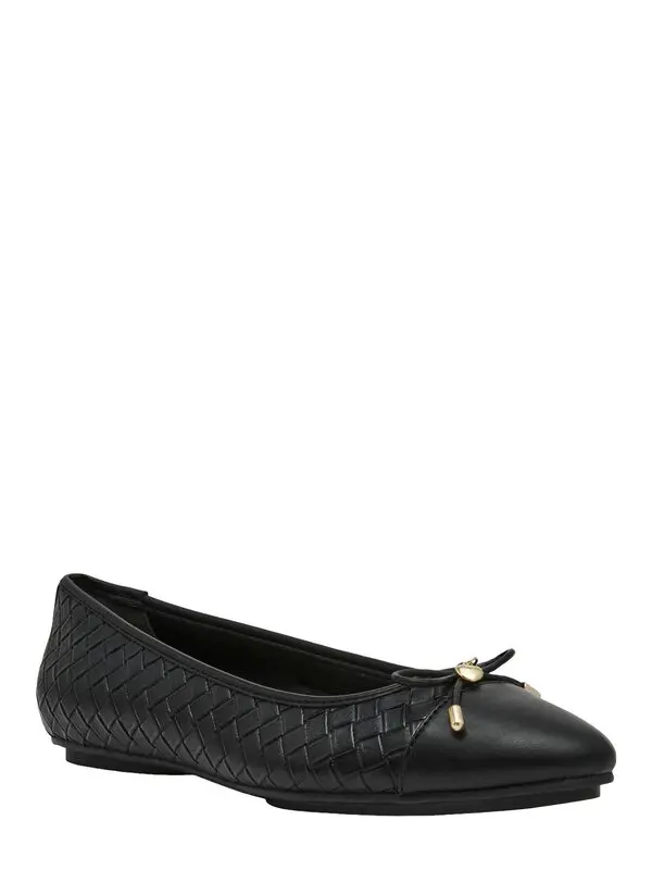 Anne Klein Luci Cap Toe Ballet Flat - Black