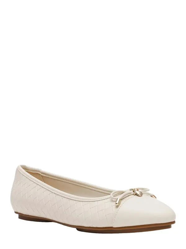 Anne Klein Luci Cap Toe Ballet Flat - Bone
