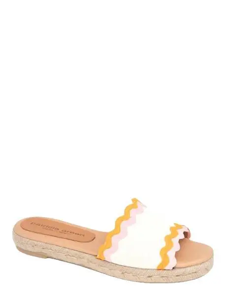 PATRICIA GREEN Ava Ric Rac Espadrille Slide Sandal - Pink/ Orange