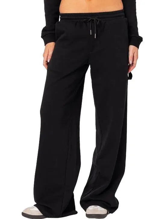 EDIKTED Annalise Straight Leg Sweatpants - Black