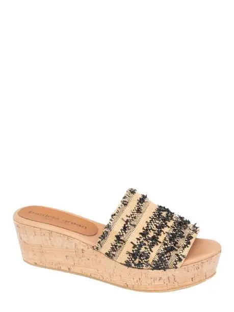 PATRICIA GREEN Sybil Platform Wedge Sandal - Natural/black