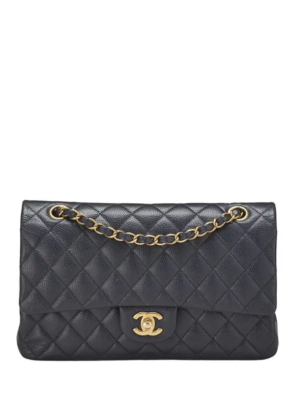 Chanel Quilted Caviar Classic Double Flap Medium - Navy