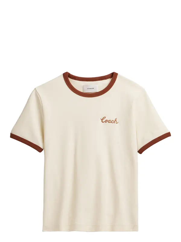 COACH Ringer T-shirt - Saddle/cream
