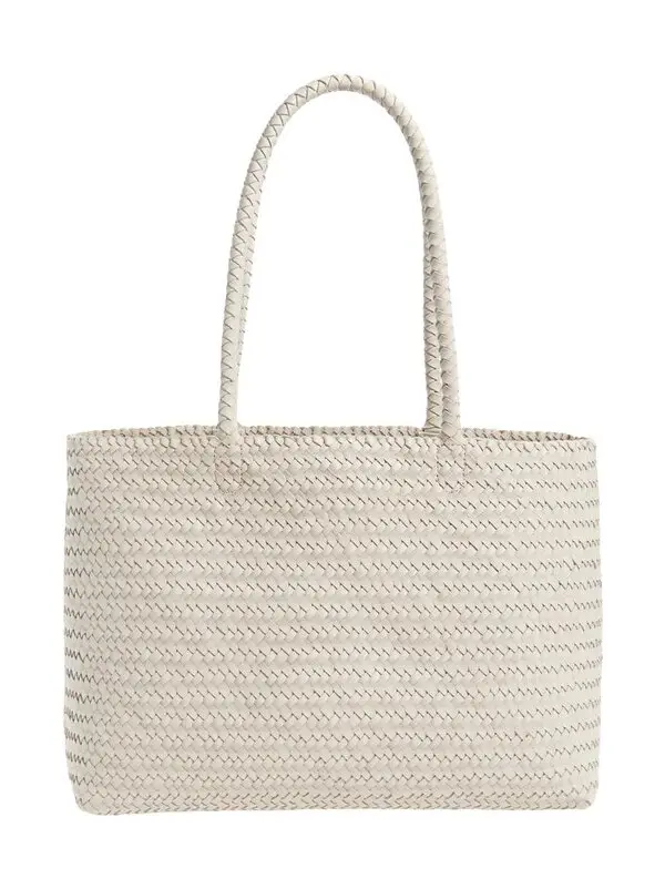 Madewell Handwoven Leather Tote - Vintage Muslin