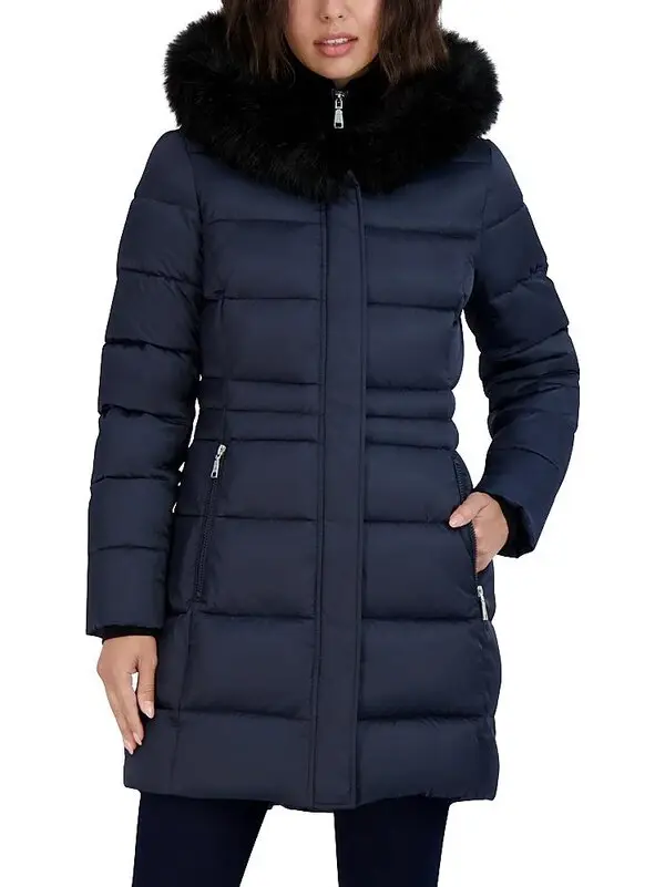 Tahari Dana Quilted Hooded Coat - Galaxy