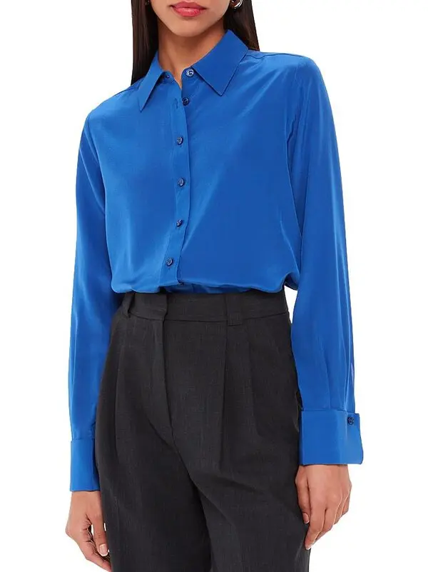 Whistles Ultimate Silk Shirt - Blue
