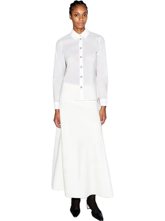 Rosetta Getty Fitted Stretch Organza Shirt - White