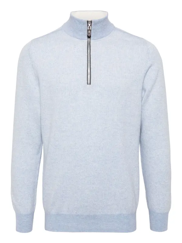 N.peal Carnaby Half-zip Sweater - Blue