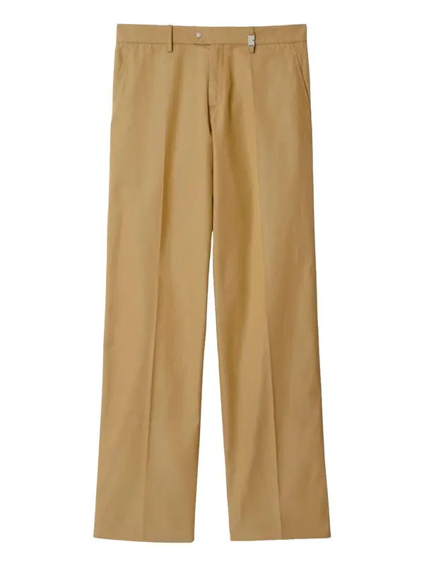 Burberry Straight-leg Cotton Trousers - Neutrals
