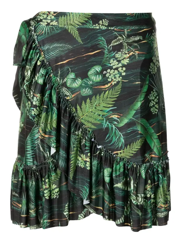 LYGIA & NANNY Laurita Leaf-print Miniskirt - Green