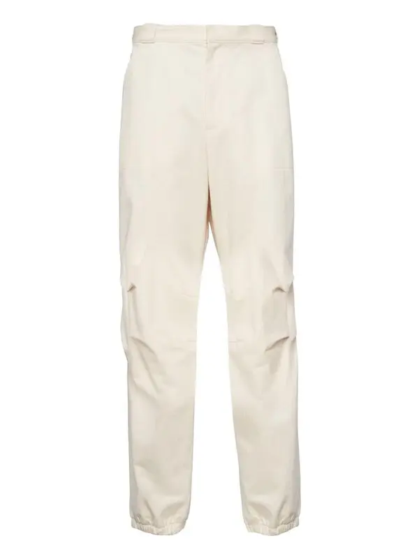 Prada Elasticated-cuff Straight-leg Trousers - Neutrals