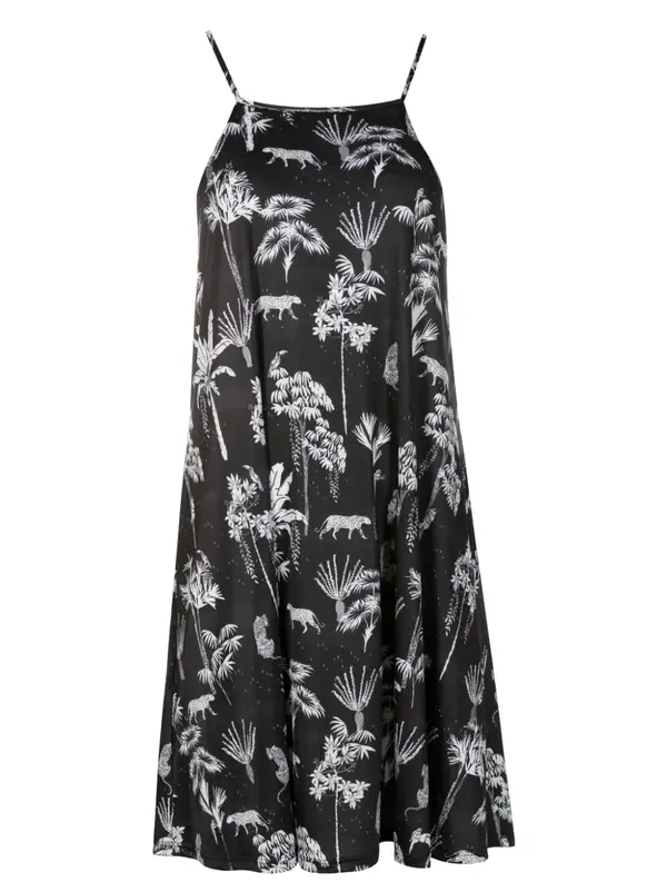 LYGIA & NANNY Isis Botanical-print Minidress - Black