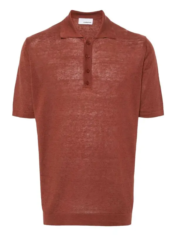 COSTUMEIN Knitted Polo Shirt - Brown