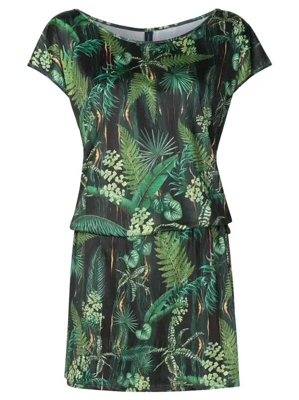 LYGIA & NANNY Shiva Leaf-print Minidress - Green