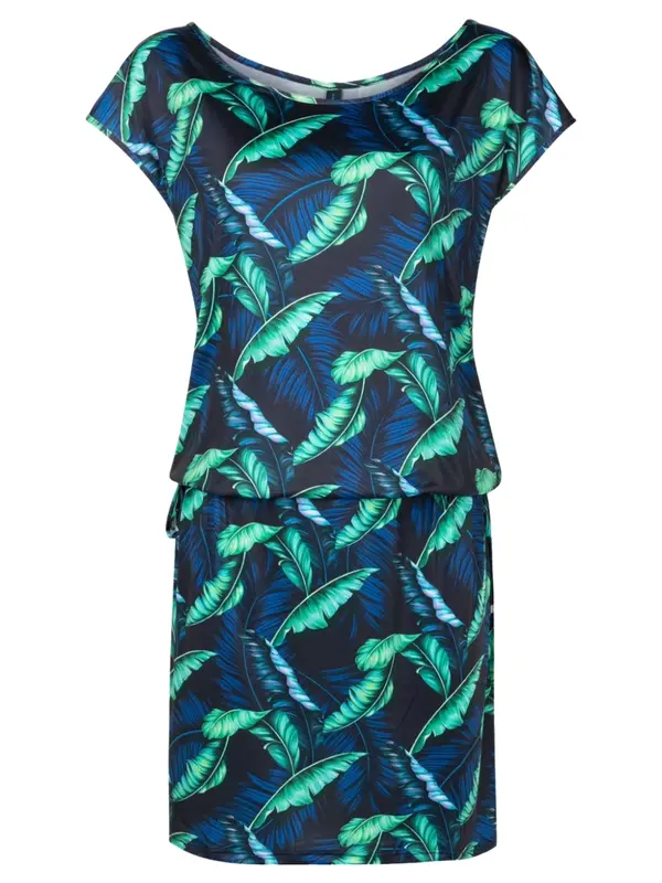 LYGIA & NANNY Shiva Leaf-print Minidress - Blue
