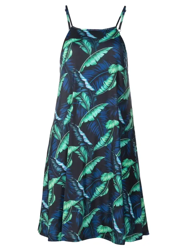LYGIA & NANNY Isis Leaf-print Mini Dress - Blue